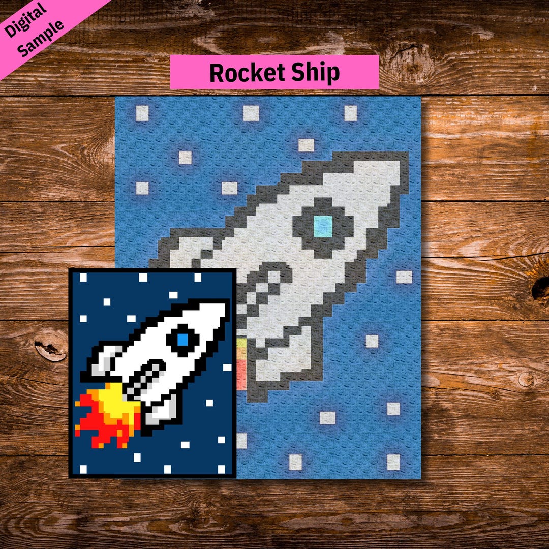 Space Rocket Crochet Blanket Pattern, C2C Graph (PDF Pattern) - Etsy