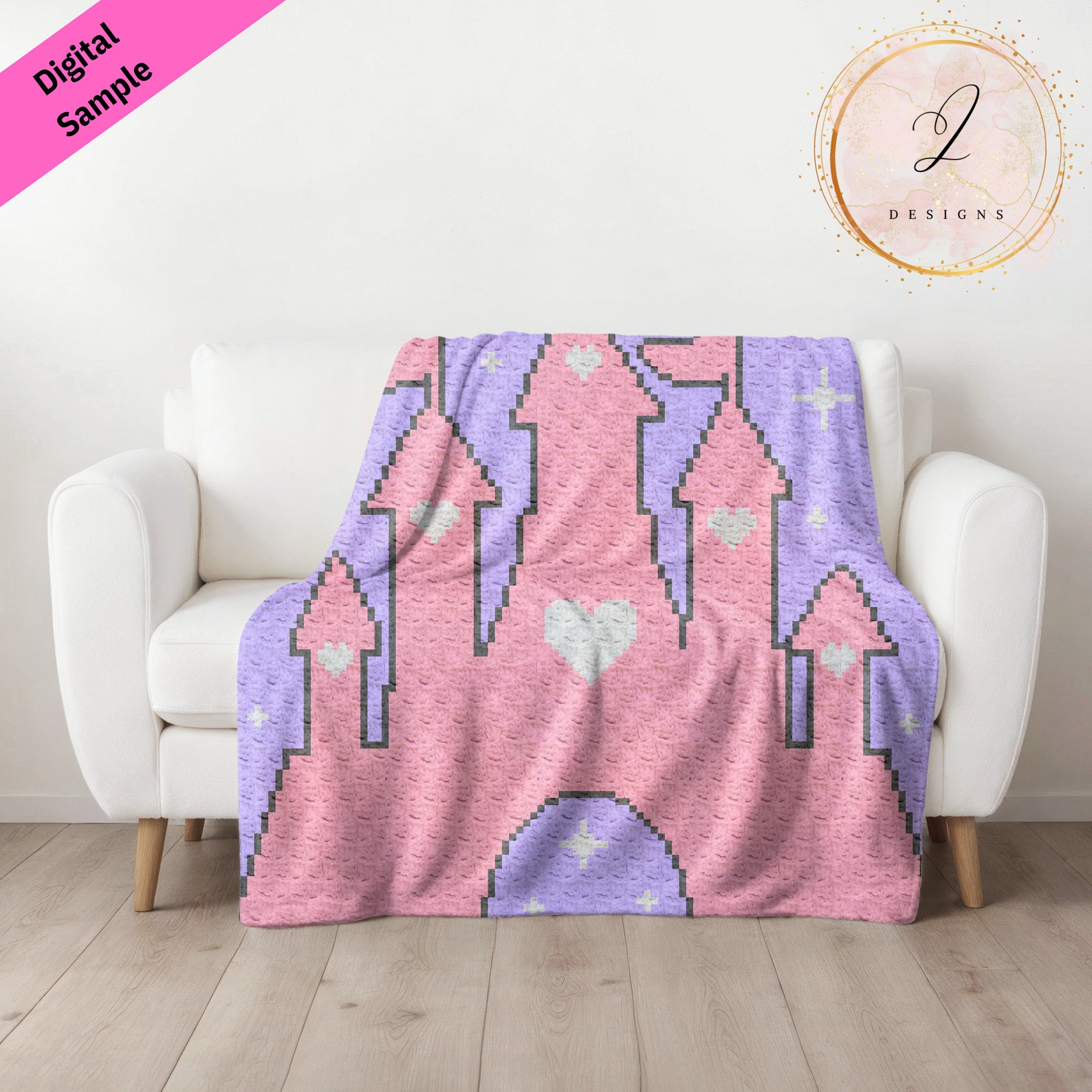 Princess Castle C2C Crochet Blanket Pattern & Graph, Princess Crochet ...