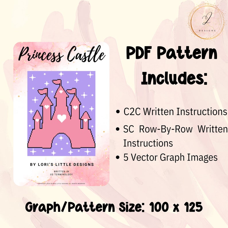 Princess Castle C2C Crochet Blanket Pattern & Graph, Princess Crochet ...