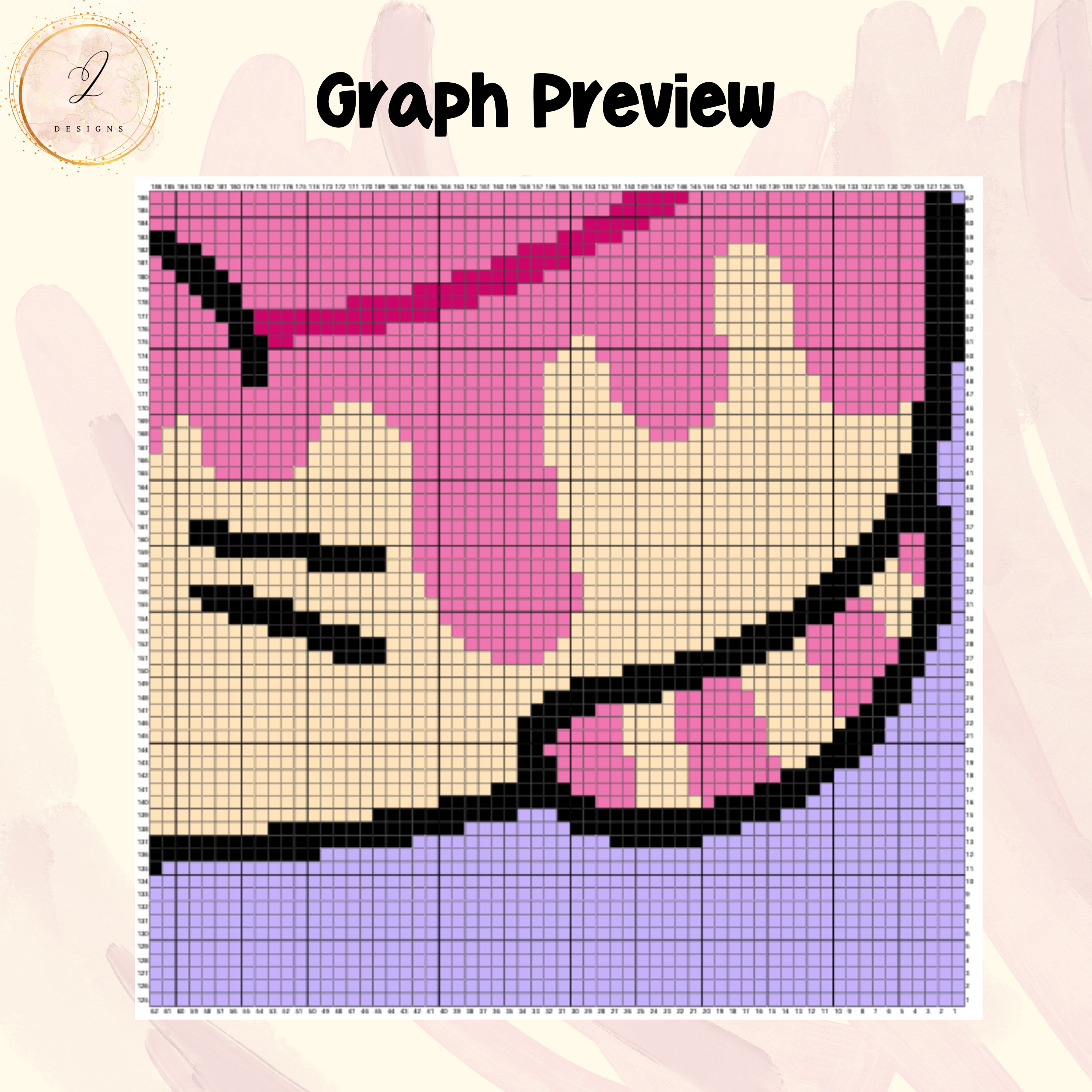 Strawberry Cinnamon Roll Cat C2C Crochet Blanket Pattern & Graph, Cat ...