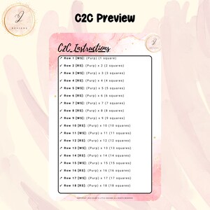 Pink Game Controller C2C Crochet Blanket Pattern & Graph, Video Game ...