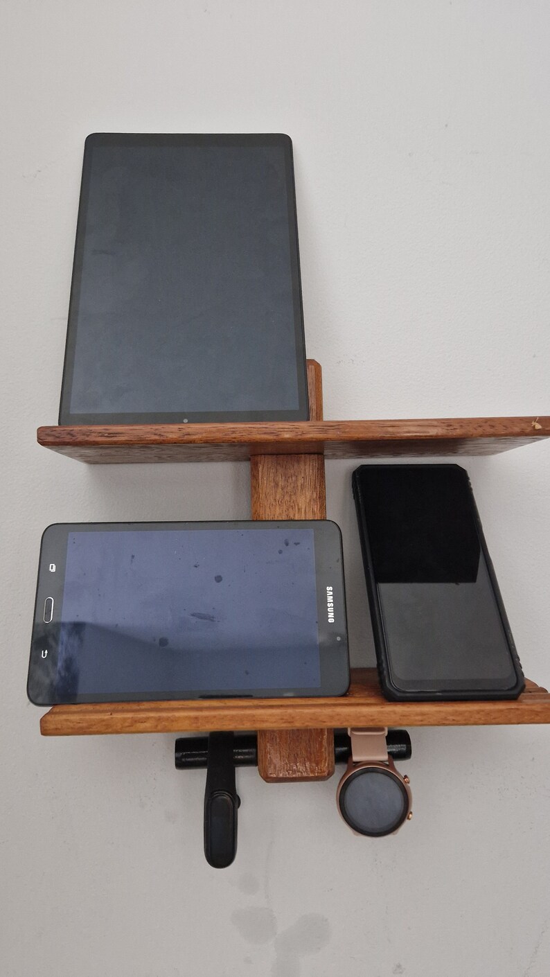 Handmade Wooden Docking Shelves, Mobile Phone Stand, Tablet Dock, Wall ...