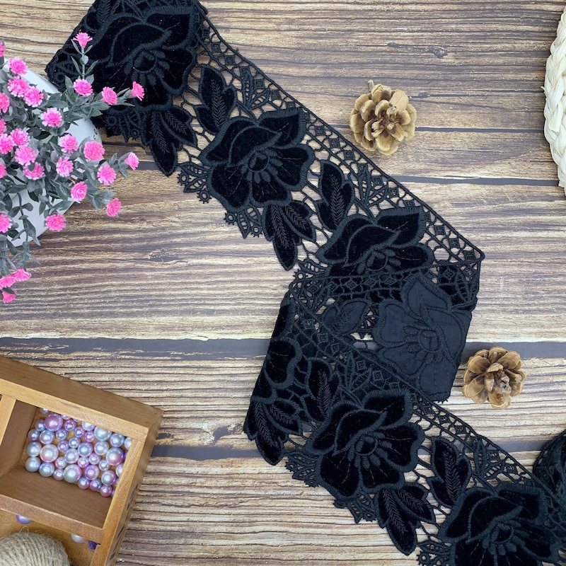 Velvet Floral Lace Trim - Etsy