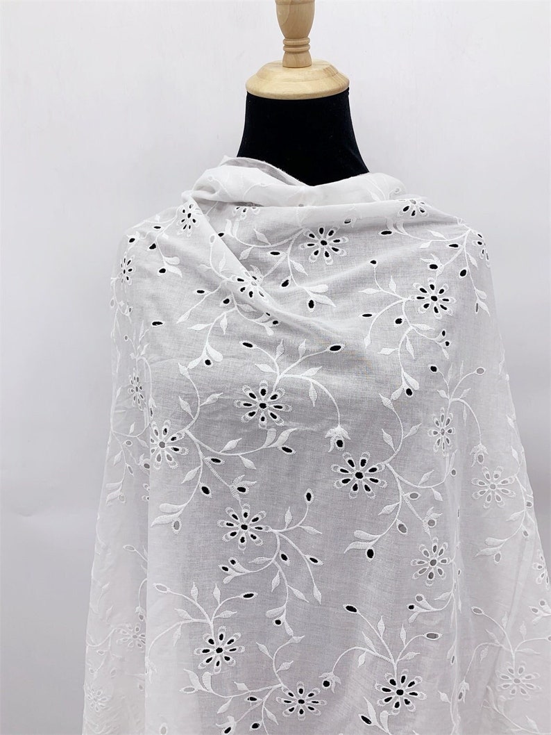 Eyelet Embroidery on White Cotton Voile Low-cost Fabric - Etsy