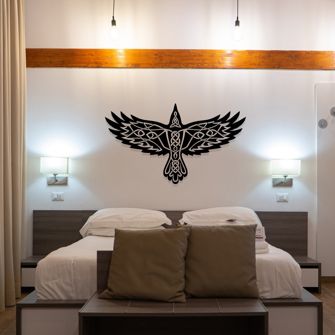 Viking Raven Metal Wall Decor, Raven Decoration, Wall Art, Metal Wall ...
