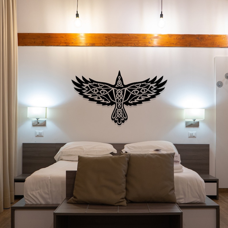 Viking Raven Metal Wall Decor Raven Decoration Wall Art - Etsy