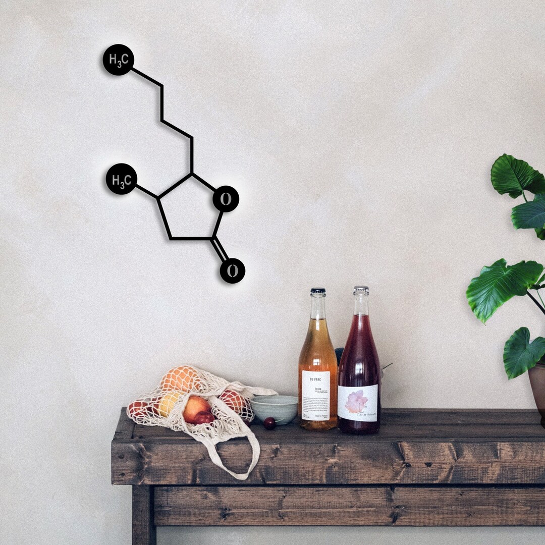 Metal Whiskey Molecule Wall Decor, Metal Wall Art, Science Art, Biology ...