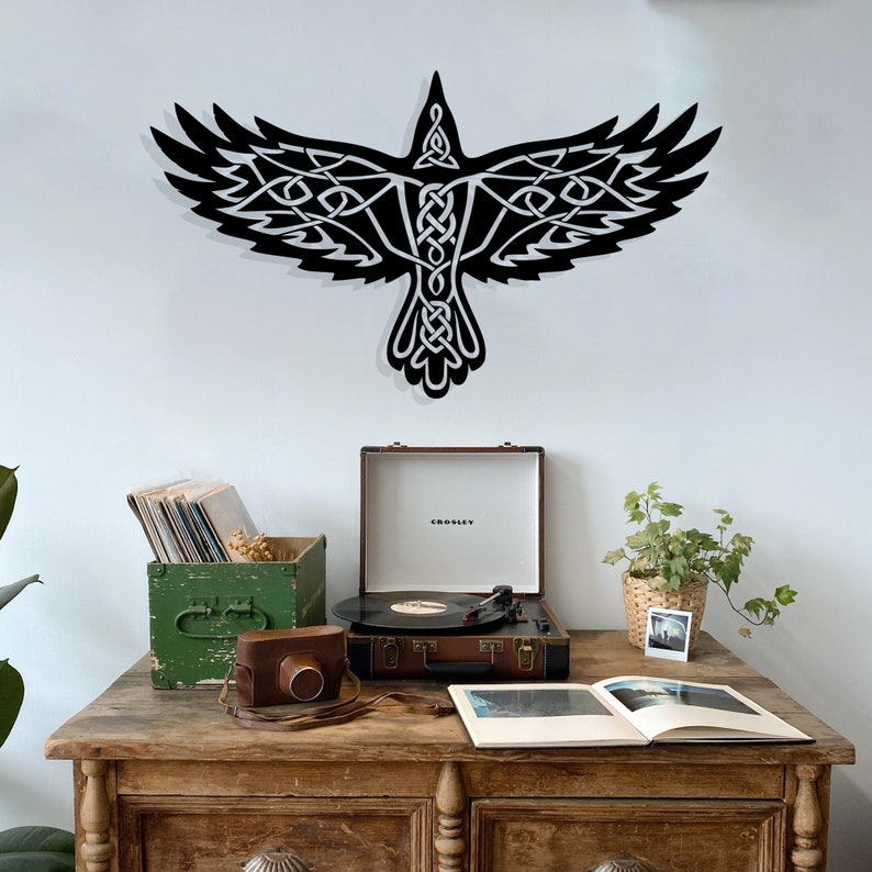 Viking Raven Metal Wall Decor Raven Decoration Viking Wall - Etsy