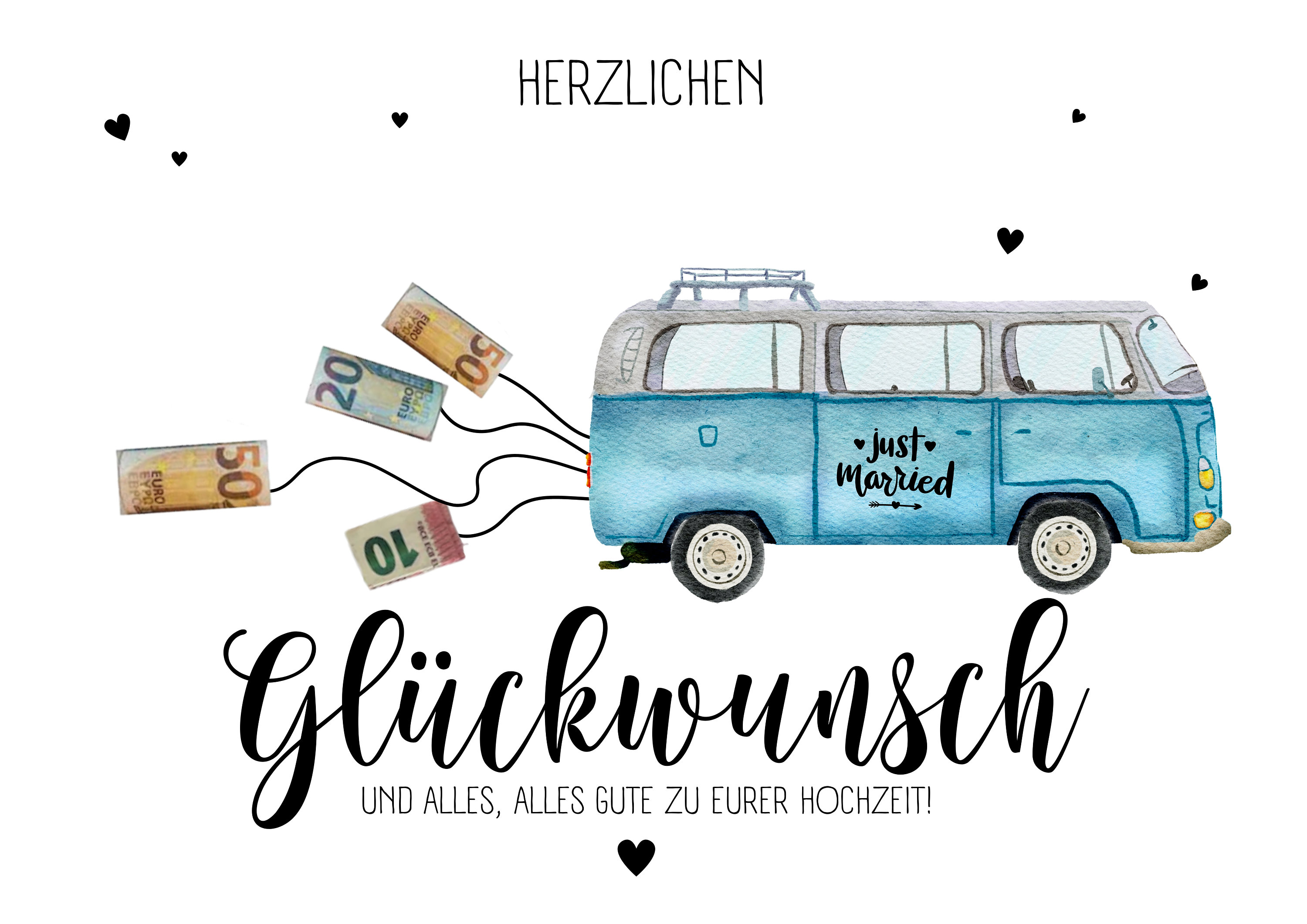 VW Bus Geldgeschenk Hochzeit Boho Wedding Gift Digitales Produkt Last ...