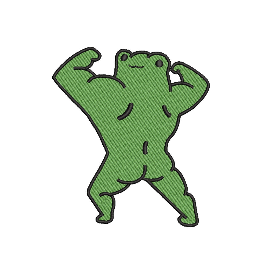 Muscle Frog Machine Embroidery Design Frog Embroidery Files - Etsy