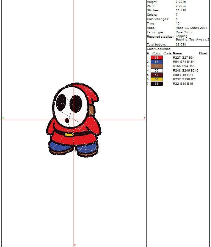 Cartoon Inspired Cute Shy Guy Embroidery Design / Digital - Etsy