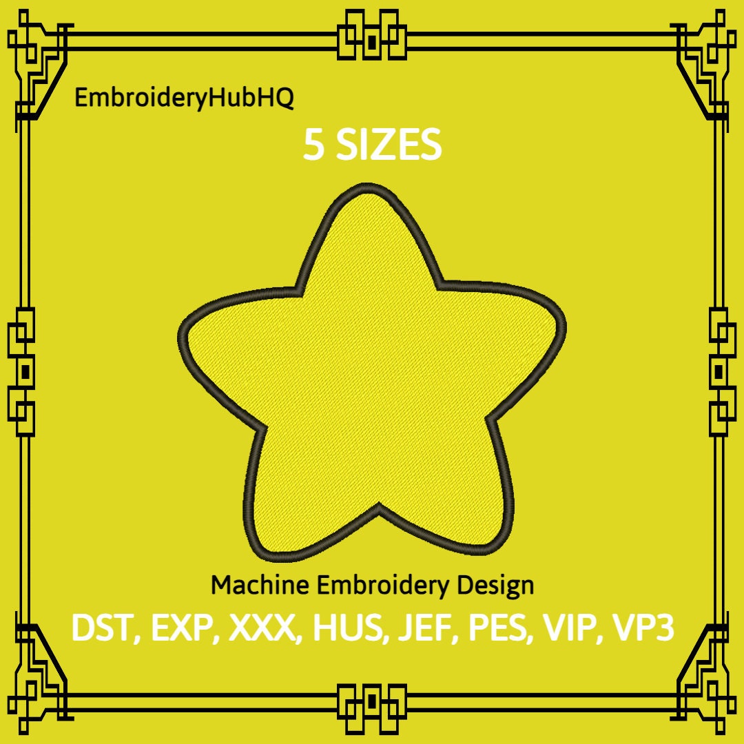 Star Machine Embroidery Design Star Embroidery Files 5 Sizes Instant ...