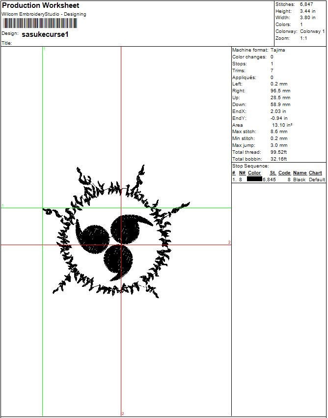 Anime Curse Mark Machine Embroidery Design Curse Mark - Etsy