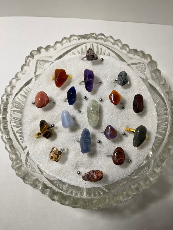 Adjustable Crystal Gemstone Rings | Etsy