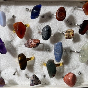 Adjustable Crystal Gemstone Rings - Etsy