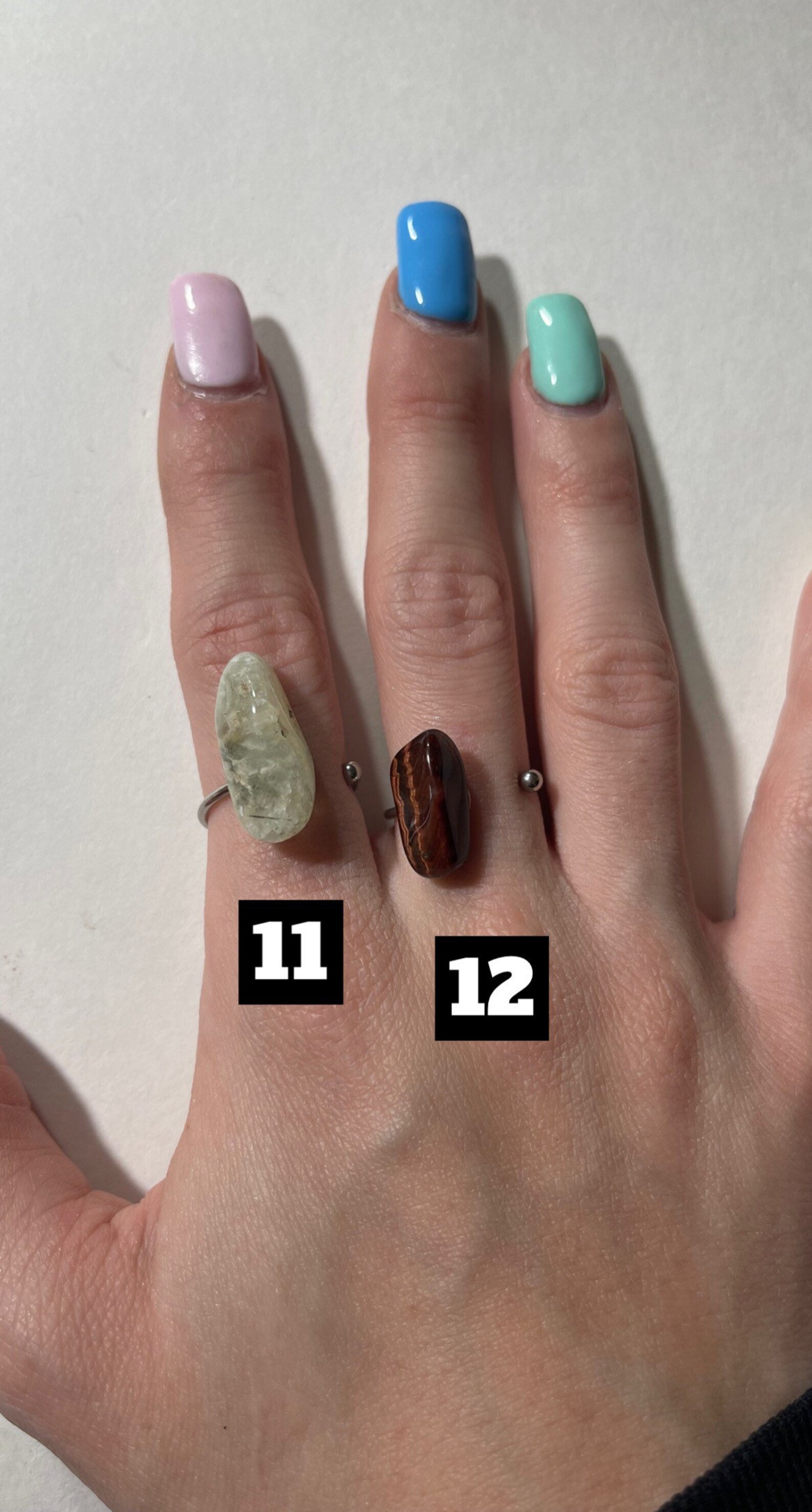 Adjustable Crystal Gemstone Rings - Etsy