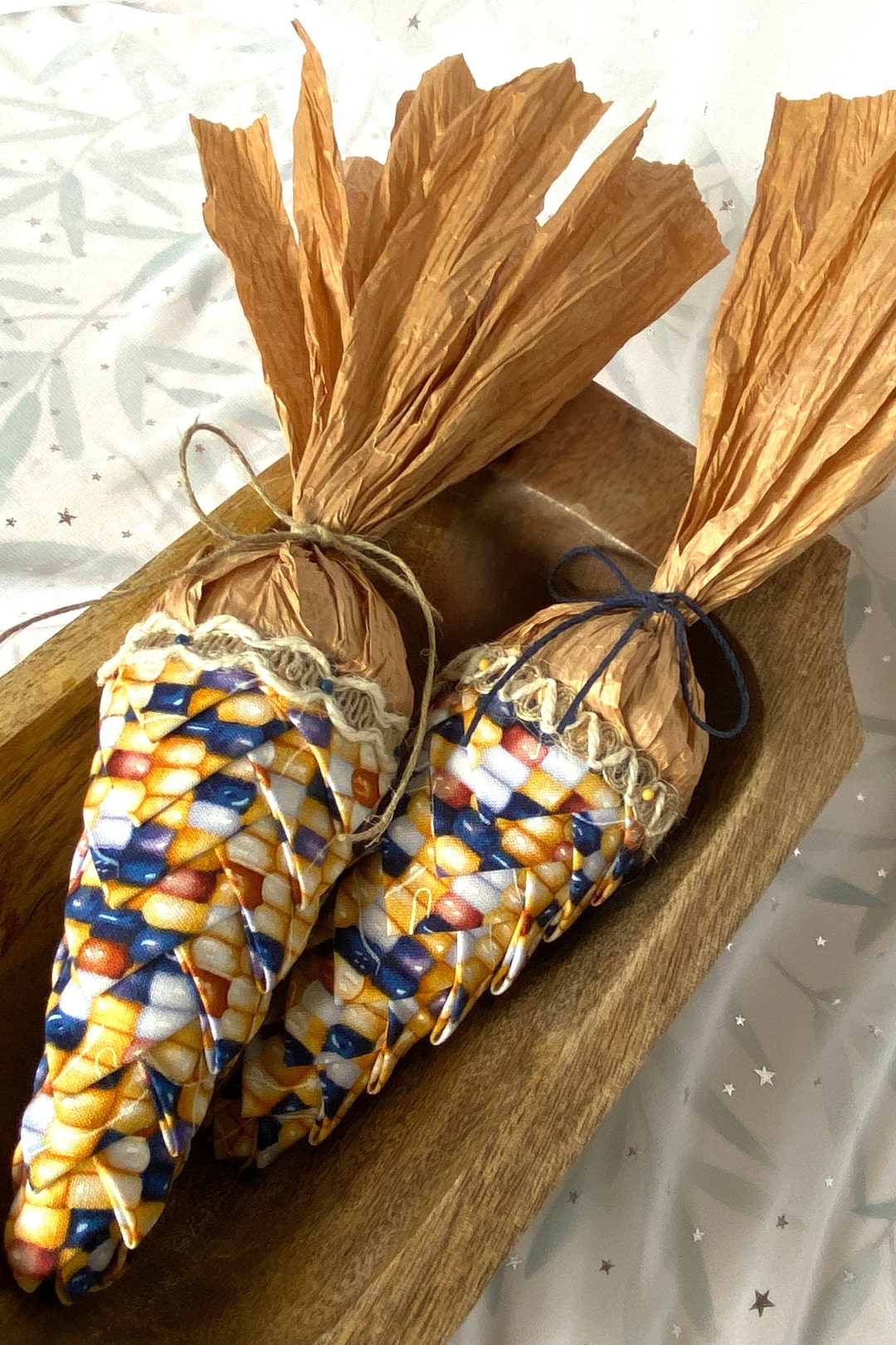 Indian Corn Quilted Decor, Faux Corn, Hostess Gift Idea, Fall Tiered ...