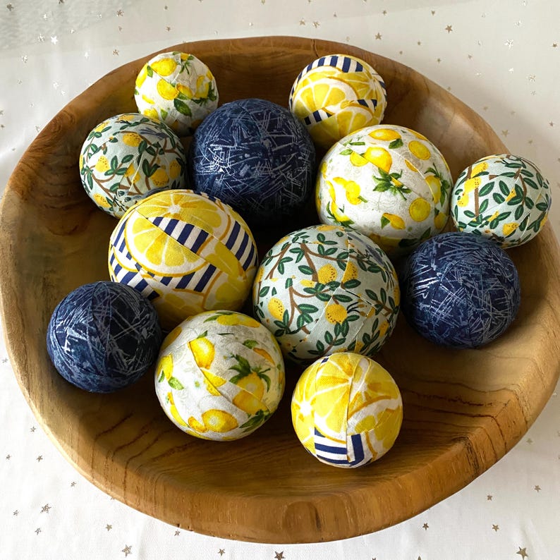 Lemon Bowl Fillers, Spring Summer Decor Balls, Patio Porch Kitchen ...