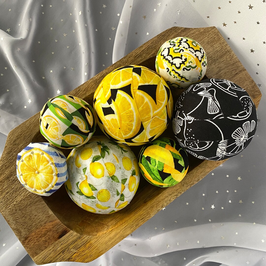 Lemon Bowl Fillers, Lemon Themed Decor Balls, Hostess Gift Idea, Dough ...