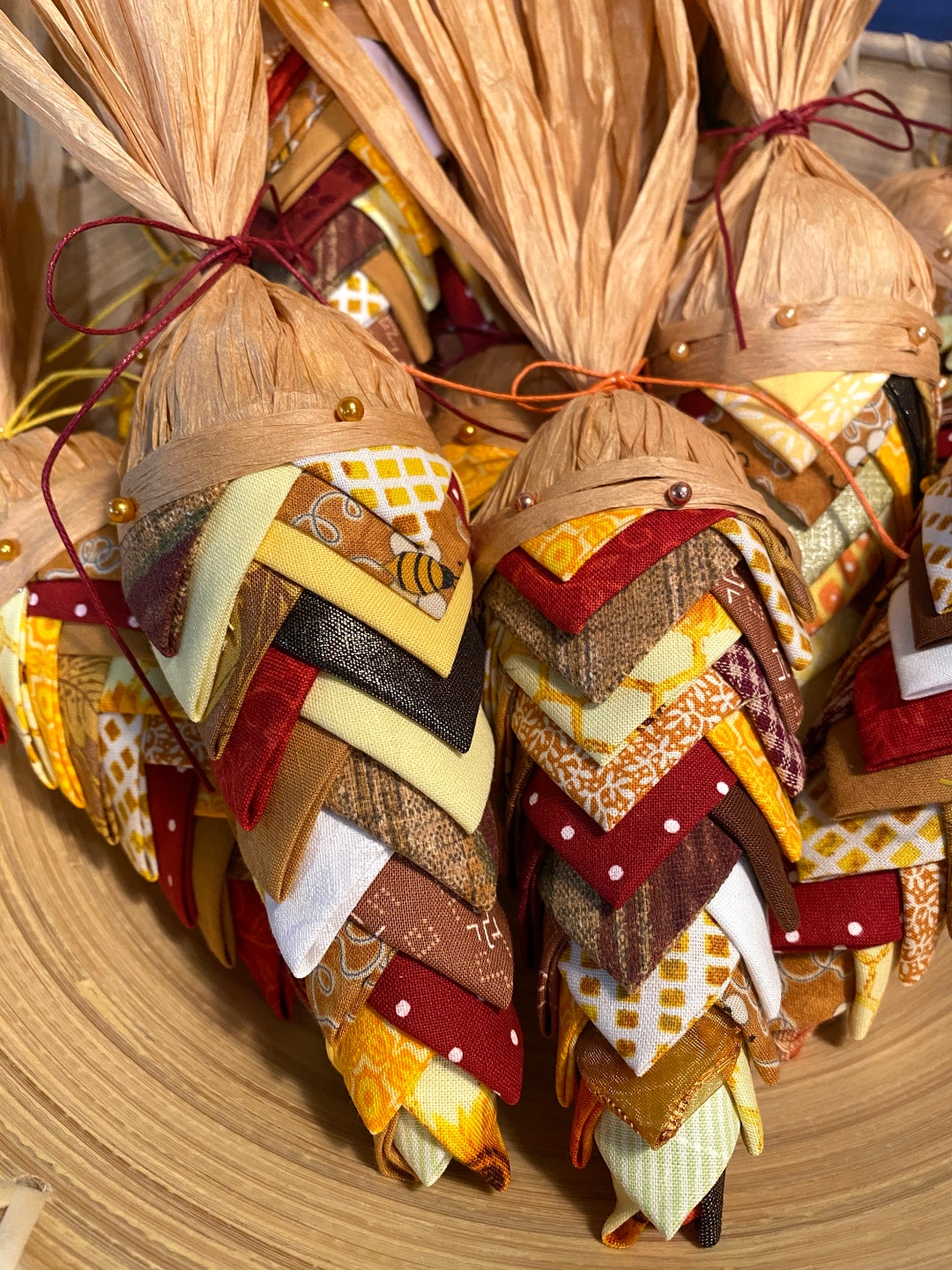 Indian Corn Quilted Faux Decor, Fall Decorating Tray Accent, Autumn ...