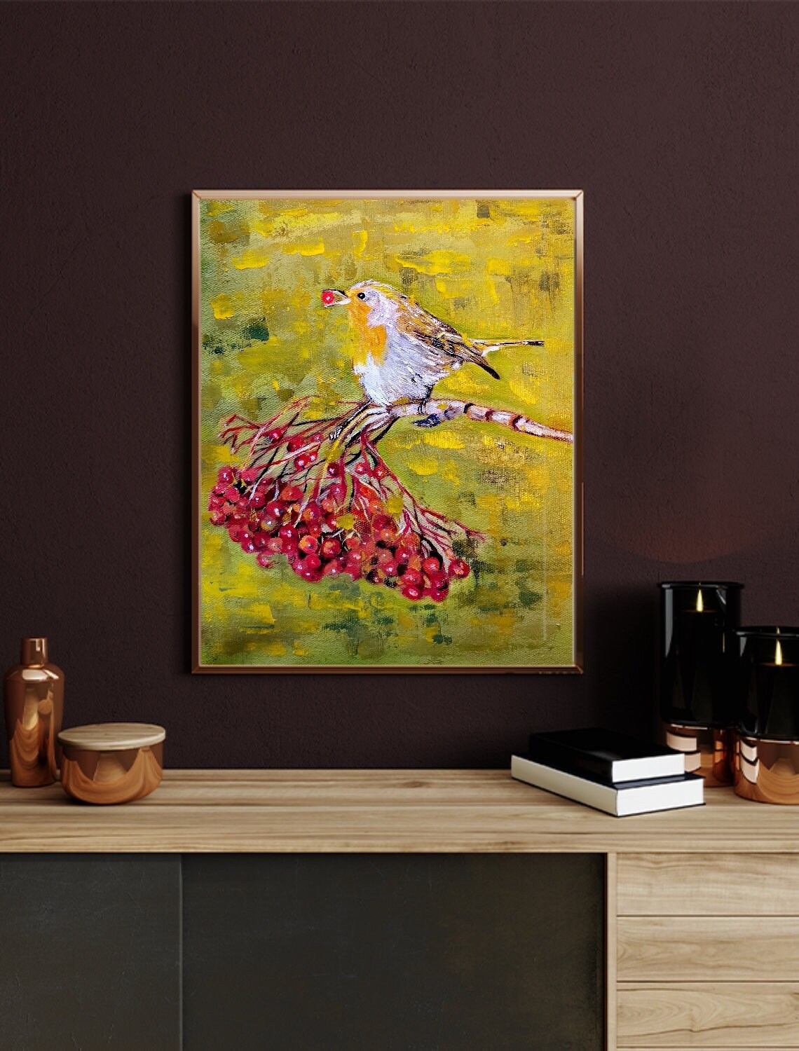 A Small Robin in the Yard - Etsy