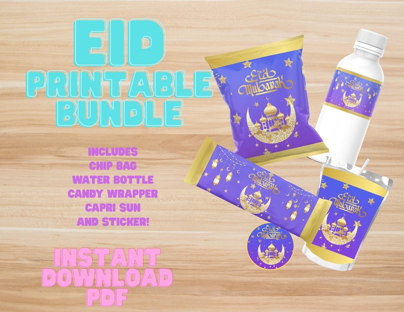 INSTANT DOWNLOAD Eid Mubarak Printable PDF Bundle - Etsy