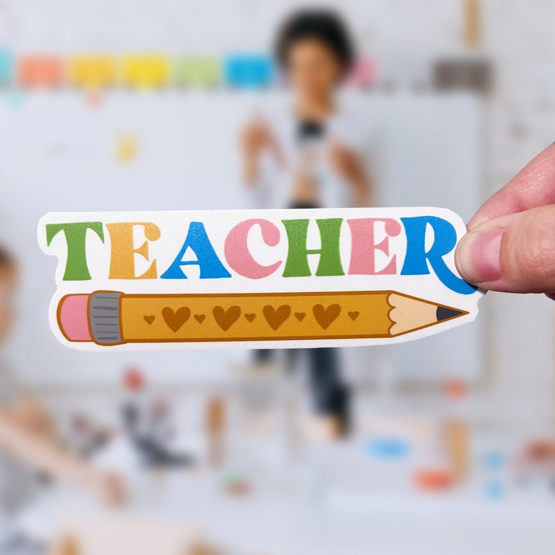 Waterproof Teacher Sticker, Teacher Pencil Sticker, Teacher Gifts ...