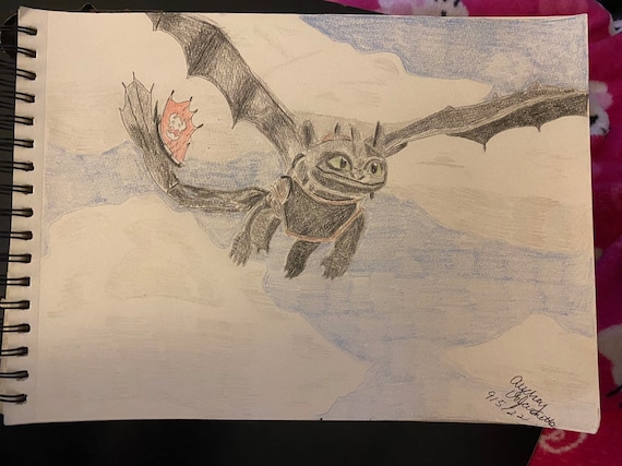 Toothless Dragon Outline