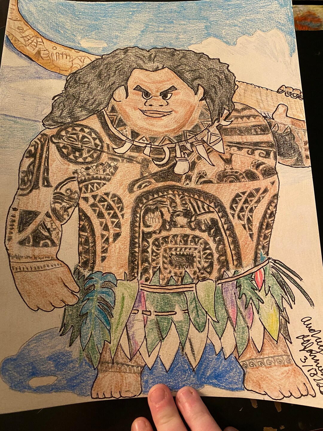 Disneys Maui Sketch From Moana - Etsy