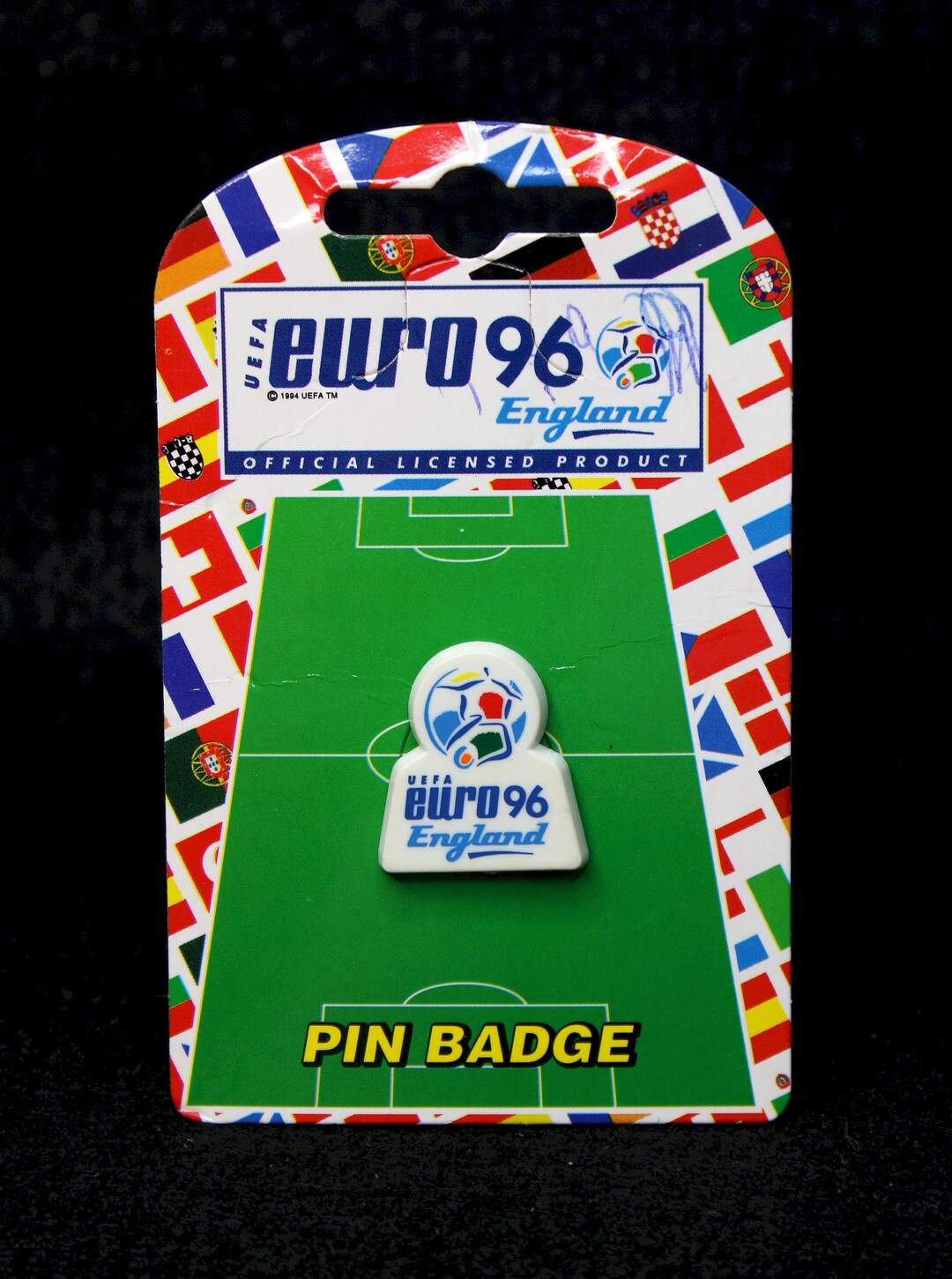 UEFA EURO 96 Logo Official Licensed Plastic Collectors Pin on Original ...