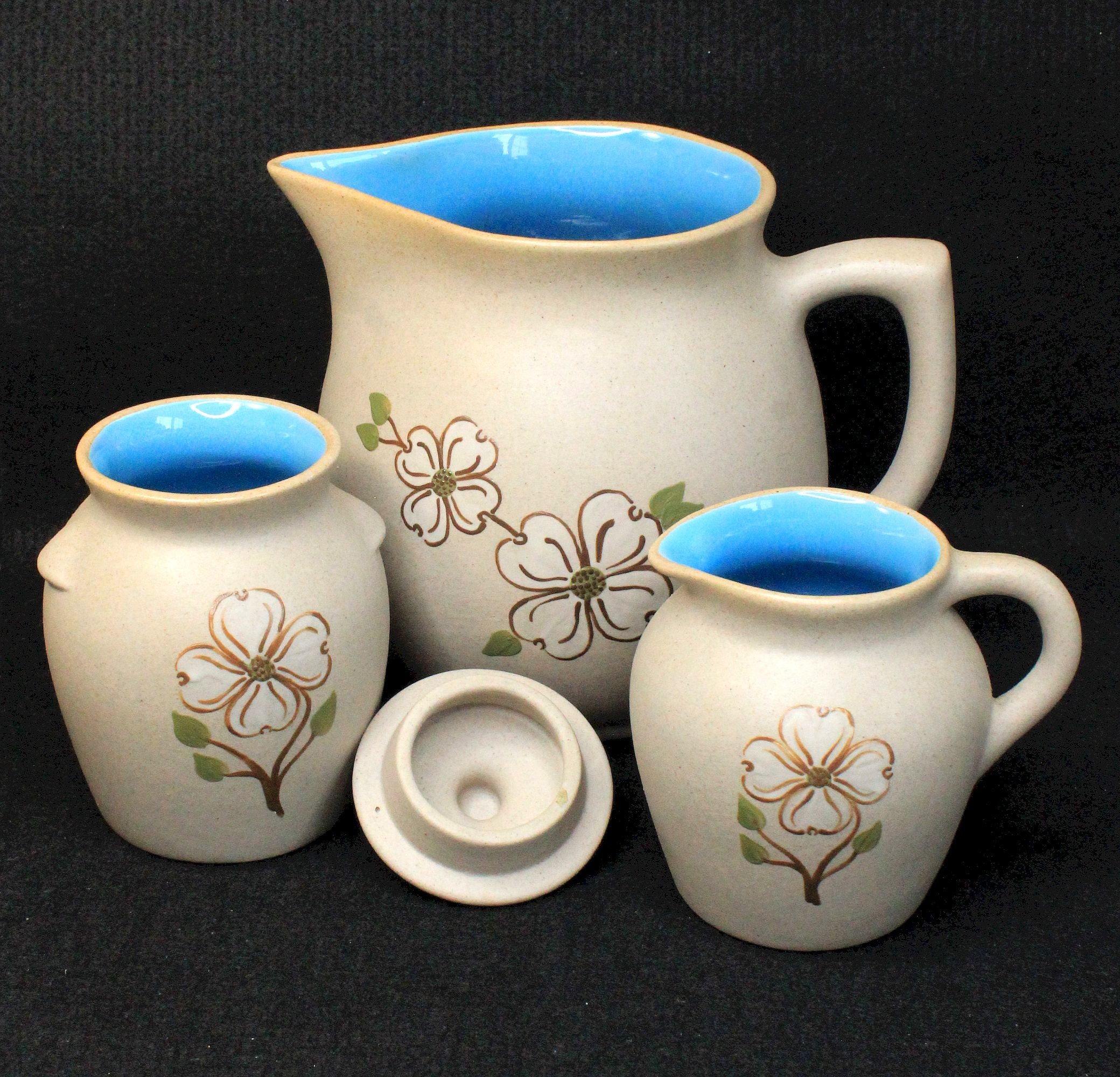 Vintage Set of the Pigeon Forge Pottery Pieces With Hand Painted Floral ...
