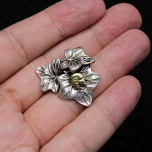 Vintage Turkish Hedera Helix gold Child'' Ivy Pewter Lapel Pin With ...