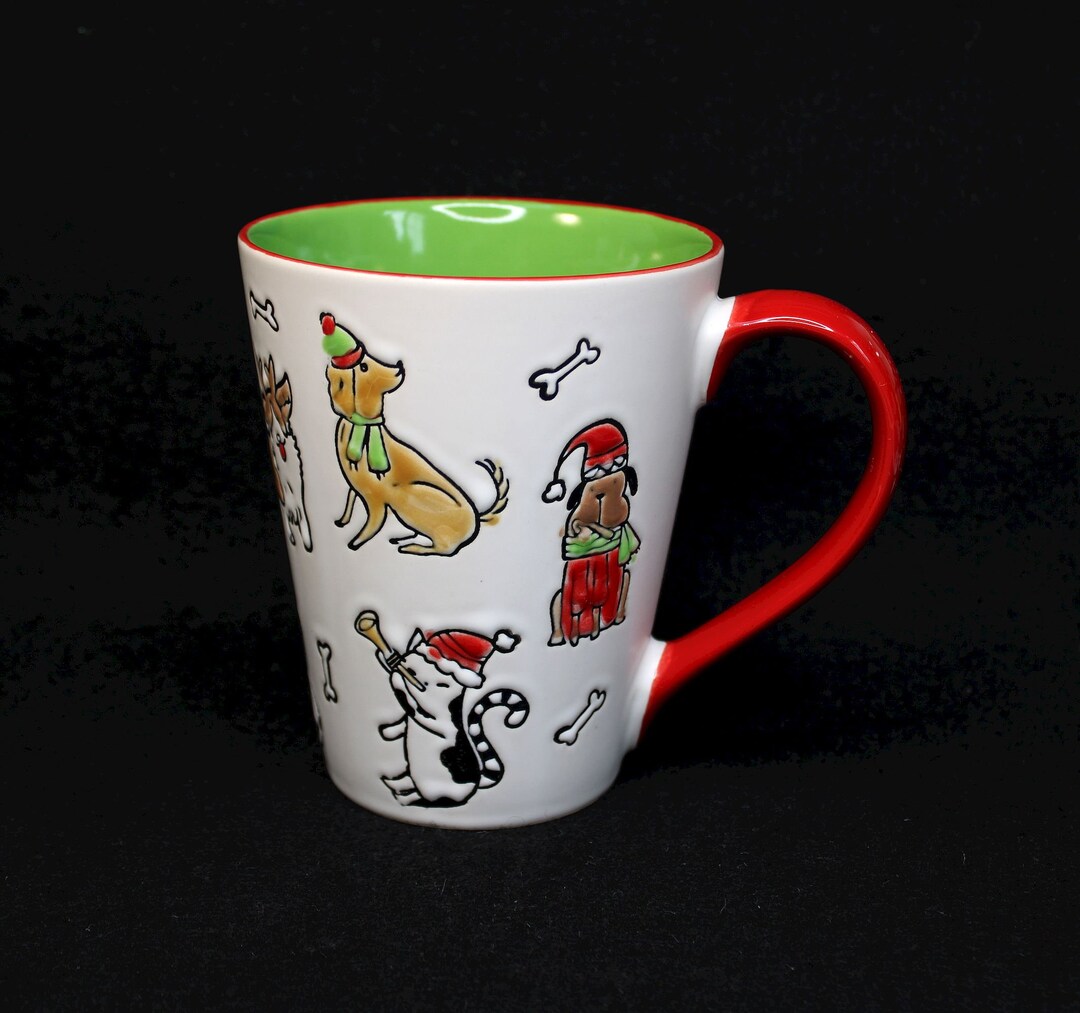 Spectrum Festive Pets Ceramic Christmas Cats & Dogs Coffee / - Etsy