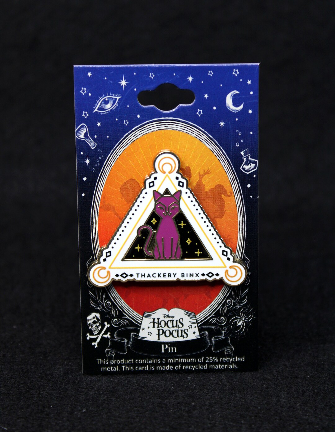 Disney's Hocus Pocus Cat Thackery Binx Metal Triangle Shaped Pin on ...