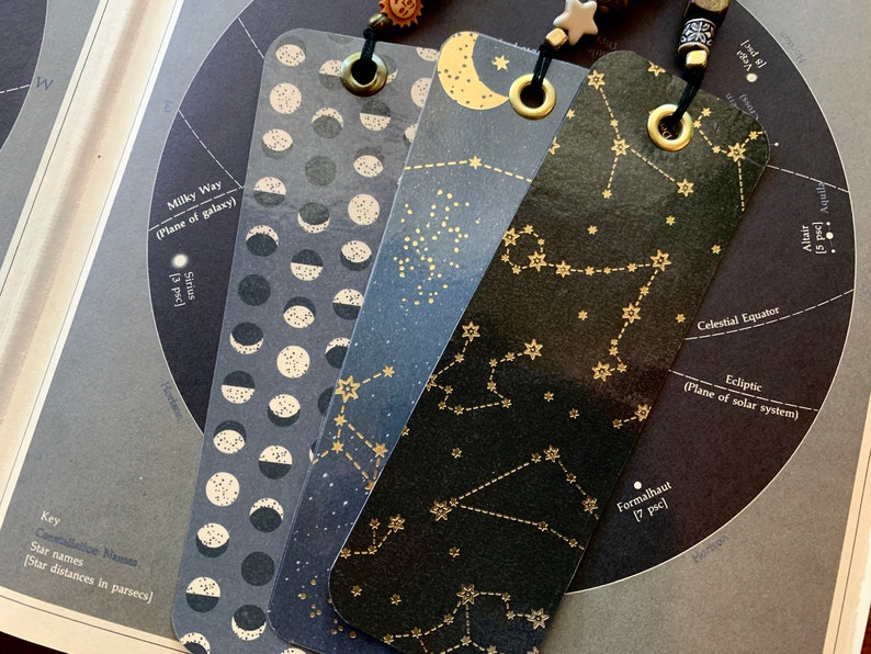 Space-themed Bookmarks, Celestial Bookmarks, Constellation Bookmarks ...