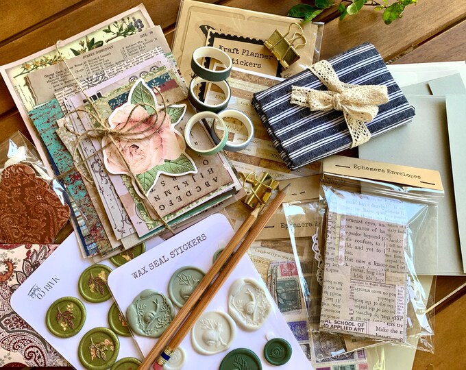 Vintage Earthy Ephemera Bundle 1.5 Pound Box, Stationery Mystery Box ...