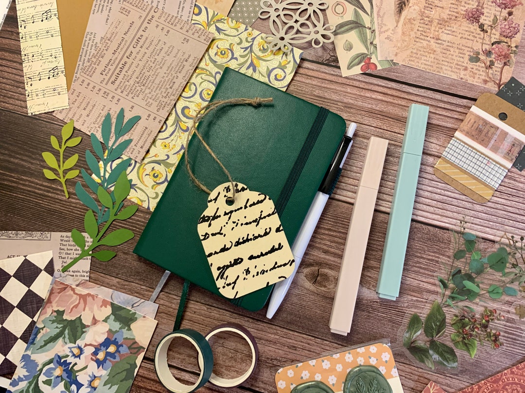Dark Green Journaling Kit, Green Paper Pack, Green Paper Mystery Bundle ...