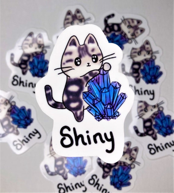 Shiny Crystal Kitty Sticker - Etsy