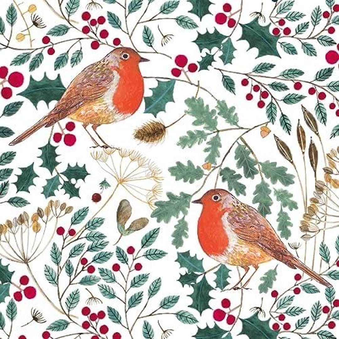 Christmas Robins Paper Napkins for Decoupage and Other Crafts - Etsy