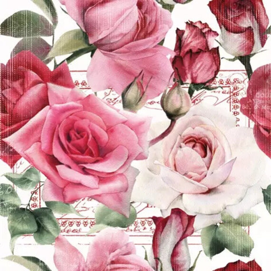 Only Roses Paper Napkins for Decoupage and Other Crafts - Etsy