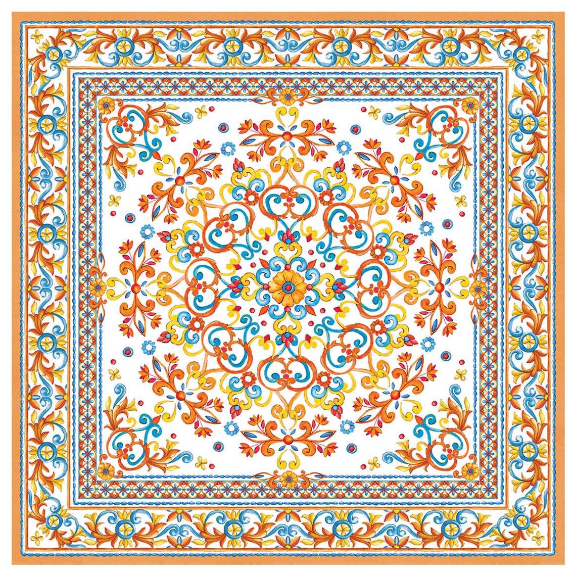 Mediterranean Orange Pattern Paper Napkins for Decoupage and Other ...