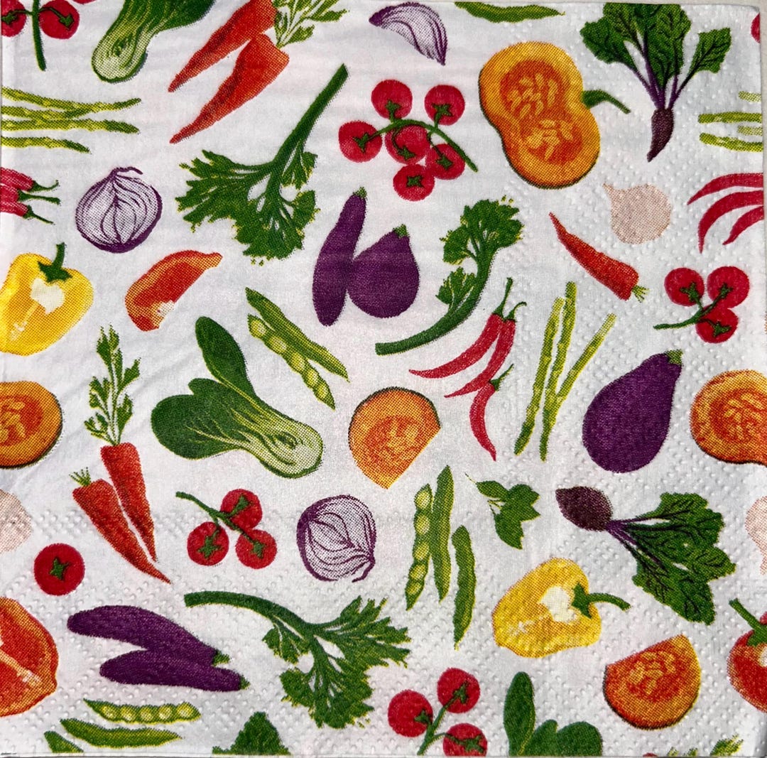 Vegetables Pattern 2x Paper Napkins for Decoupage and Other Crafts - Etsy
