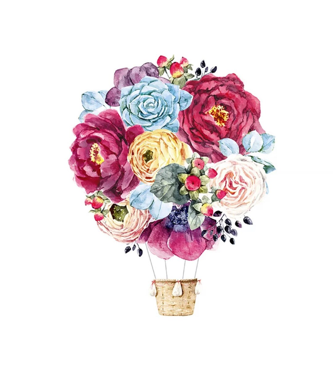 Beautiful Flower Balloon Dream Paper Napkins for Decoupage and Other ...
