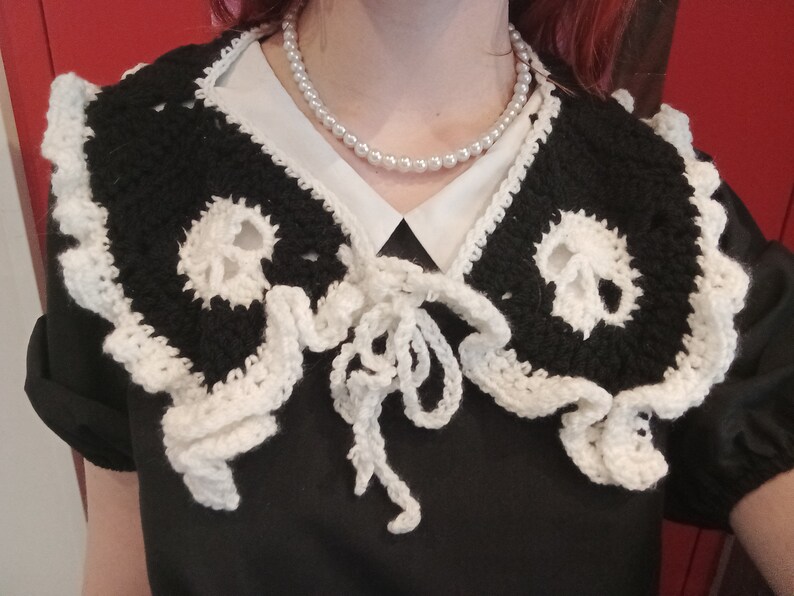 Crochet Skull Collar Granny Square Goth Retro - Etsy