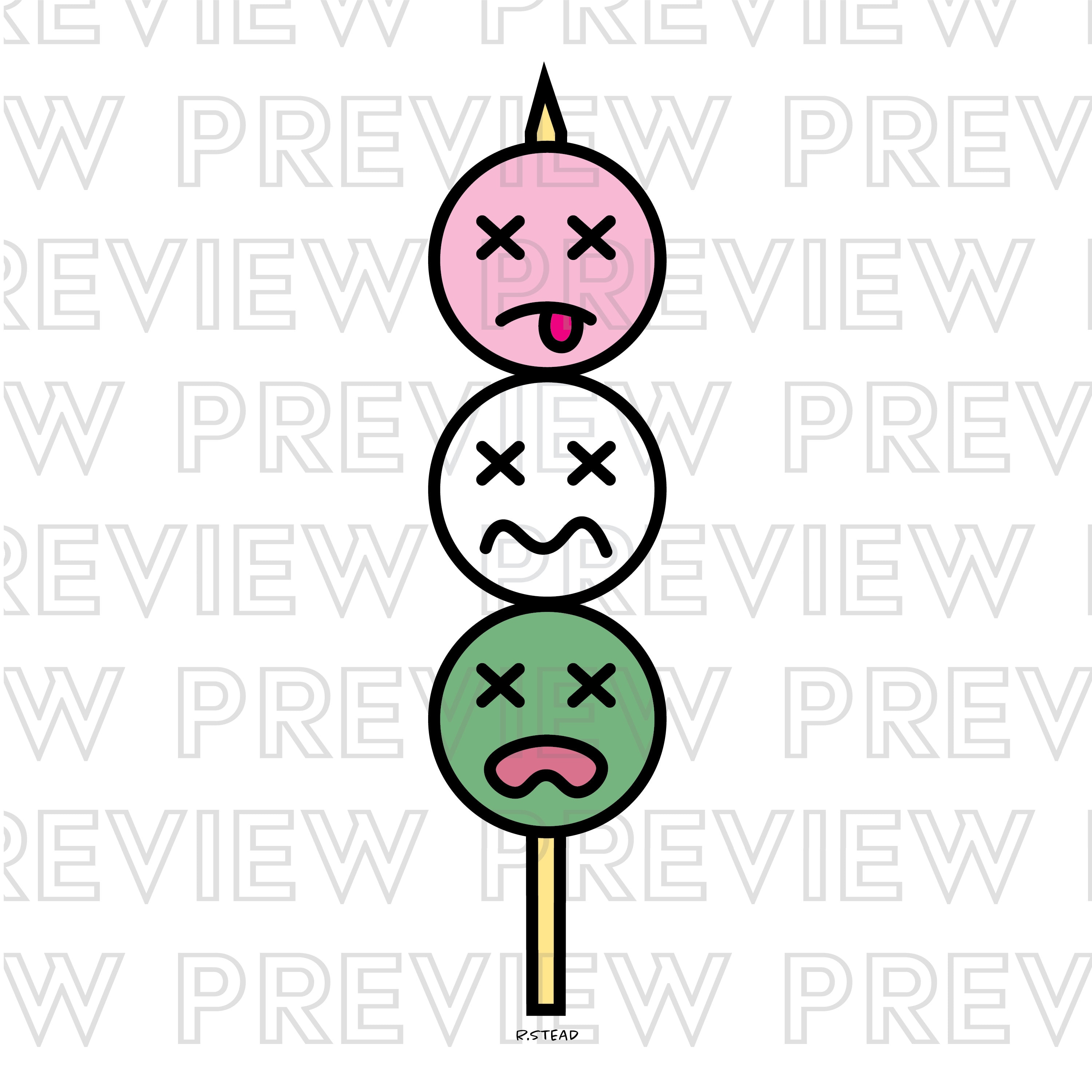 Dead Dango PNG JPG SVG Design Kawaii Cute Funny - Etsy