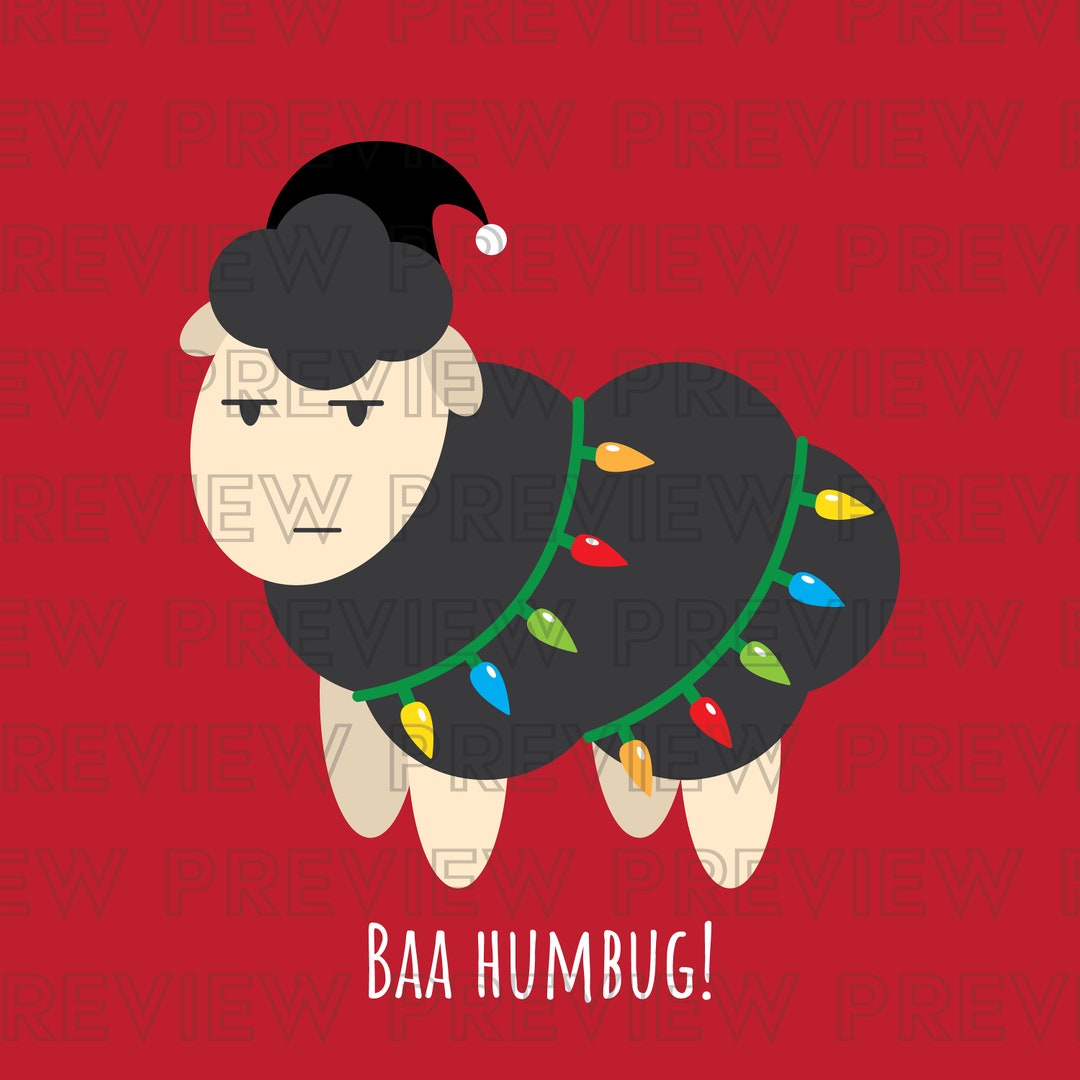 Baa Humbug! | PNG | JPG | SVG | Design | Festive | Sheep | Kawaii ...