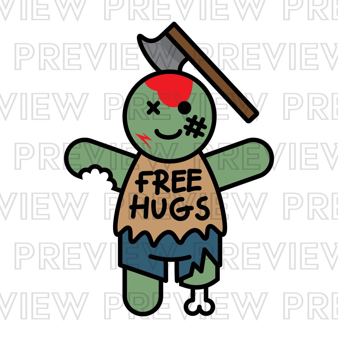 Cute Zombie Free Hugs | PNG | JPG | SVG | Design | Halloween | Creepy ...