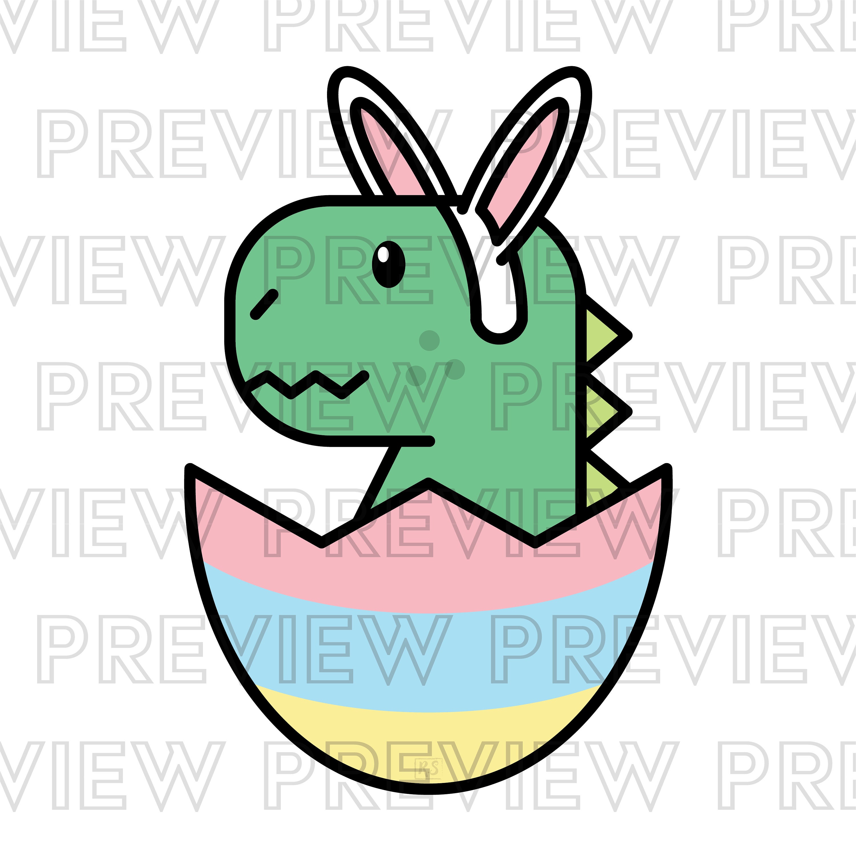 Easter Bunny Dinosaur | PNG | JPG | SVG | Design | Dino | Cute | Kawaii ...