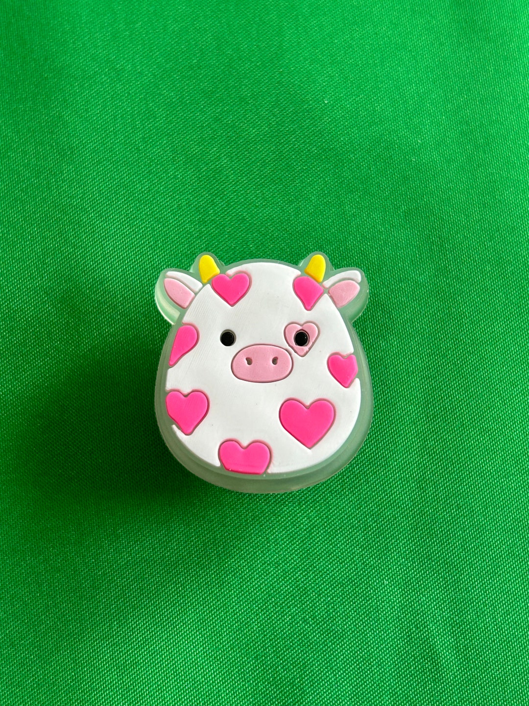 LIGHT UP Plush Pink Cow With Hearts Shoe Charm - Etsy