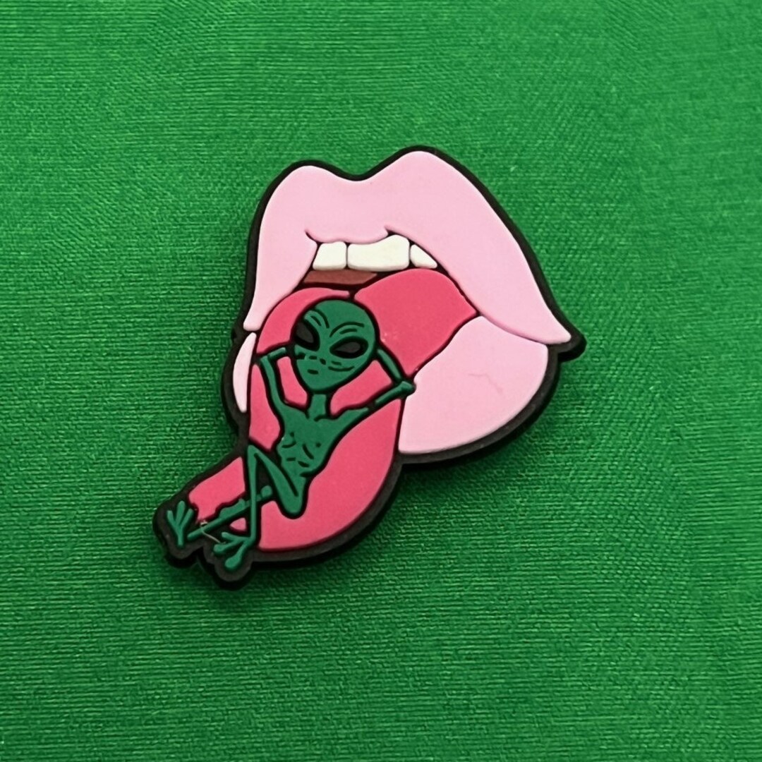 Green Alien on Tongue Shoe Charm - Etsy